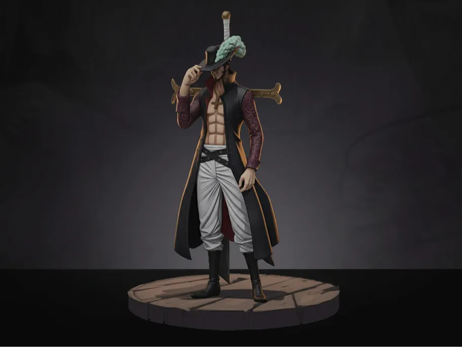 Dracule Mihawk One Piece - Fan Art Action Figure - Free 3D Print Model ...