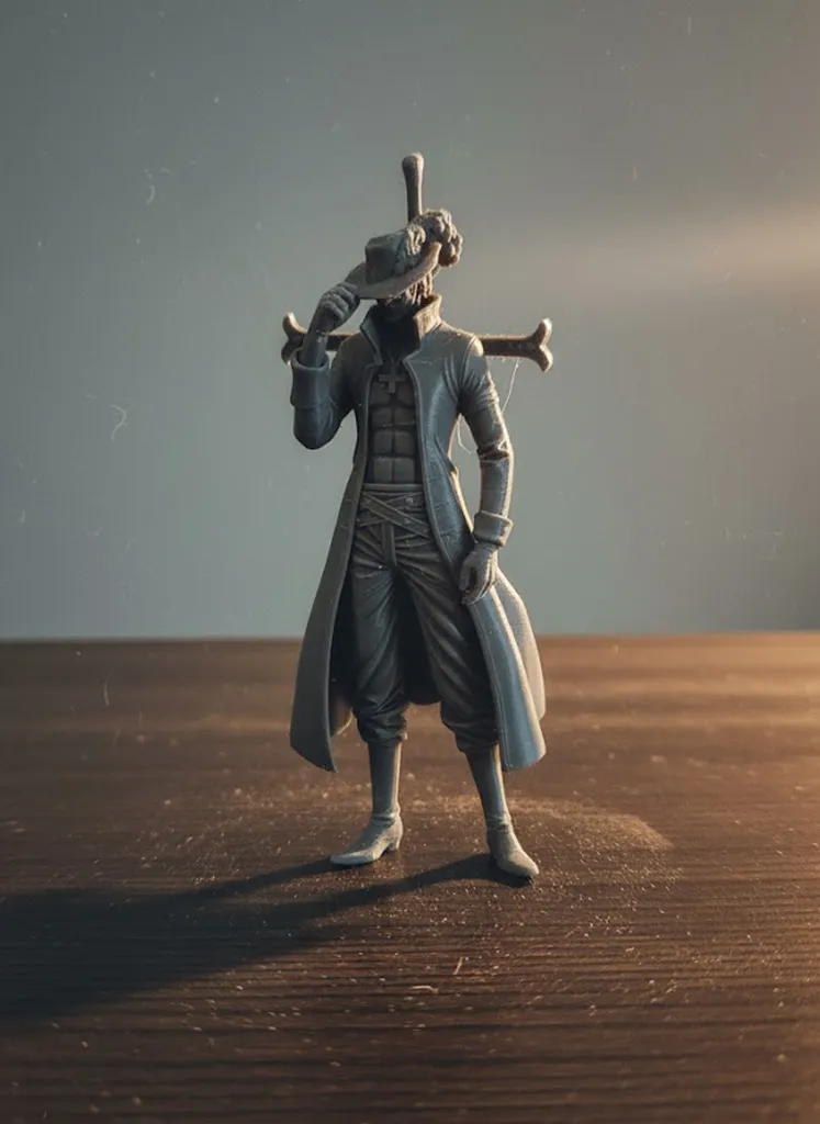 Dracule Mihawk One Piece - Fan Art Action Figure - Free 3D Print Model ...