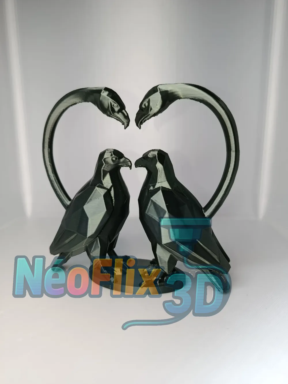 Verliebte Vögel – 3D-Herzskulptur – Kostenloses 3D-Druckmodell – MakerWorld