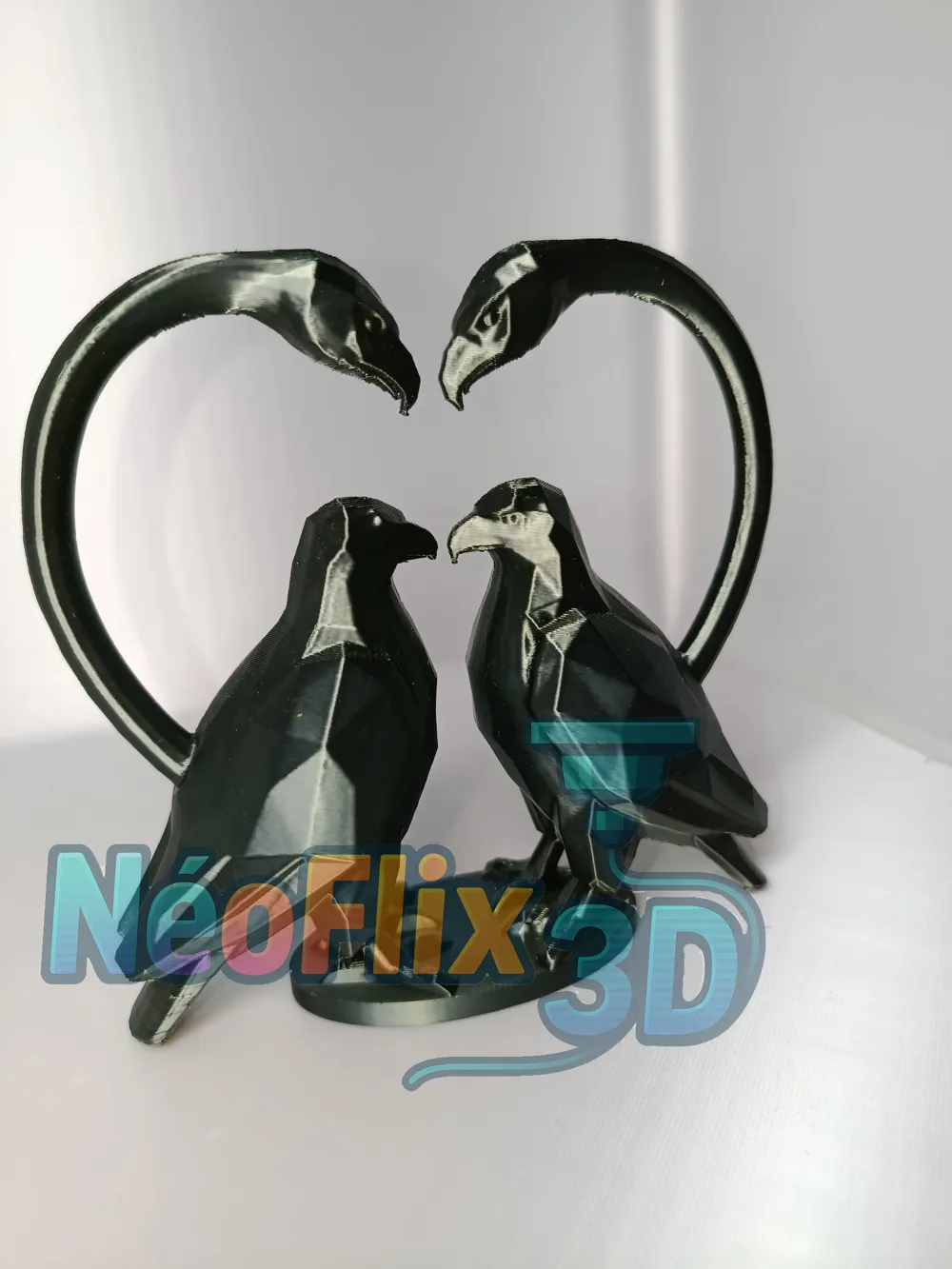Verliebte Vögel – 3D-Herzskulptur – Kostenloses 3D-Druckmodell – MakerWorld