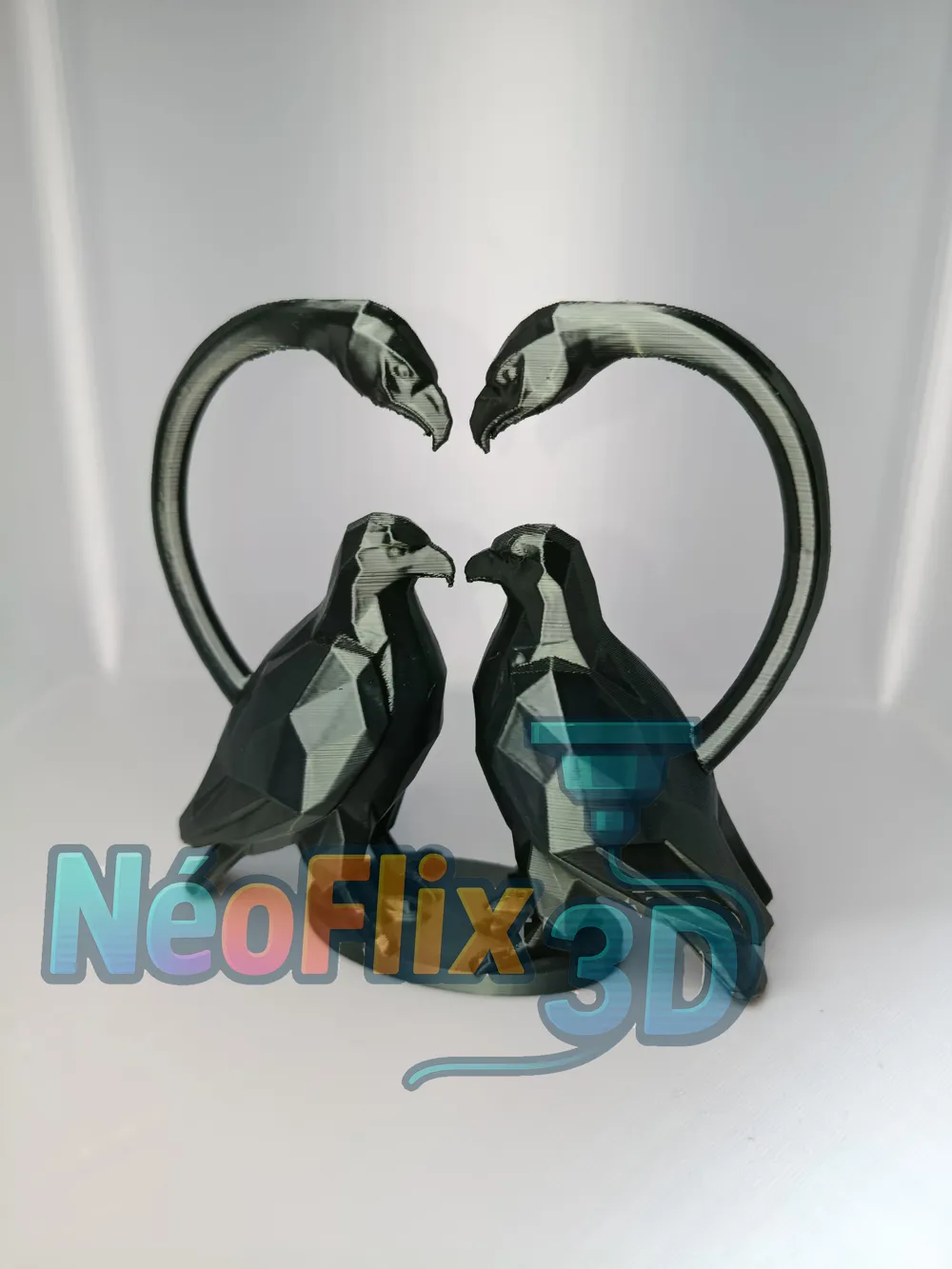 Verliebte Vögel – 3D-Herzskulptur – Kostenloses 3D-Druckmodell – MakerWorld