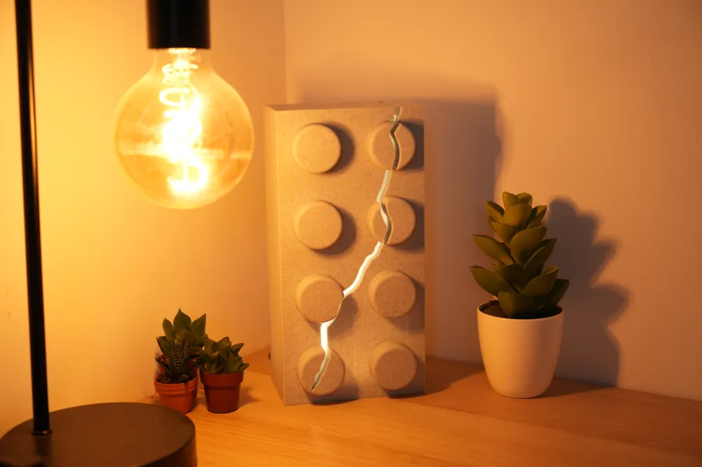Broken Brick – Marble Lamp Edition - Free 3D Print Model - MakerWorld