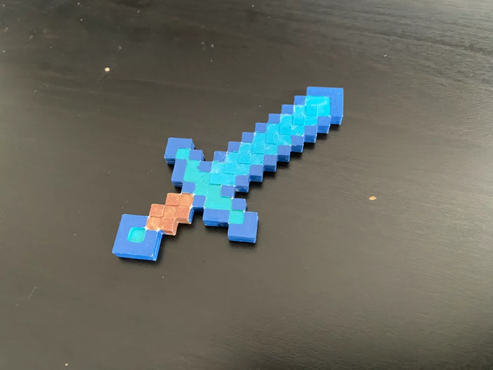 Minecraft diamond sword - Free 3D Print Model - MakerWorld