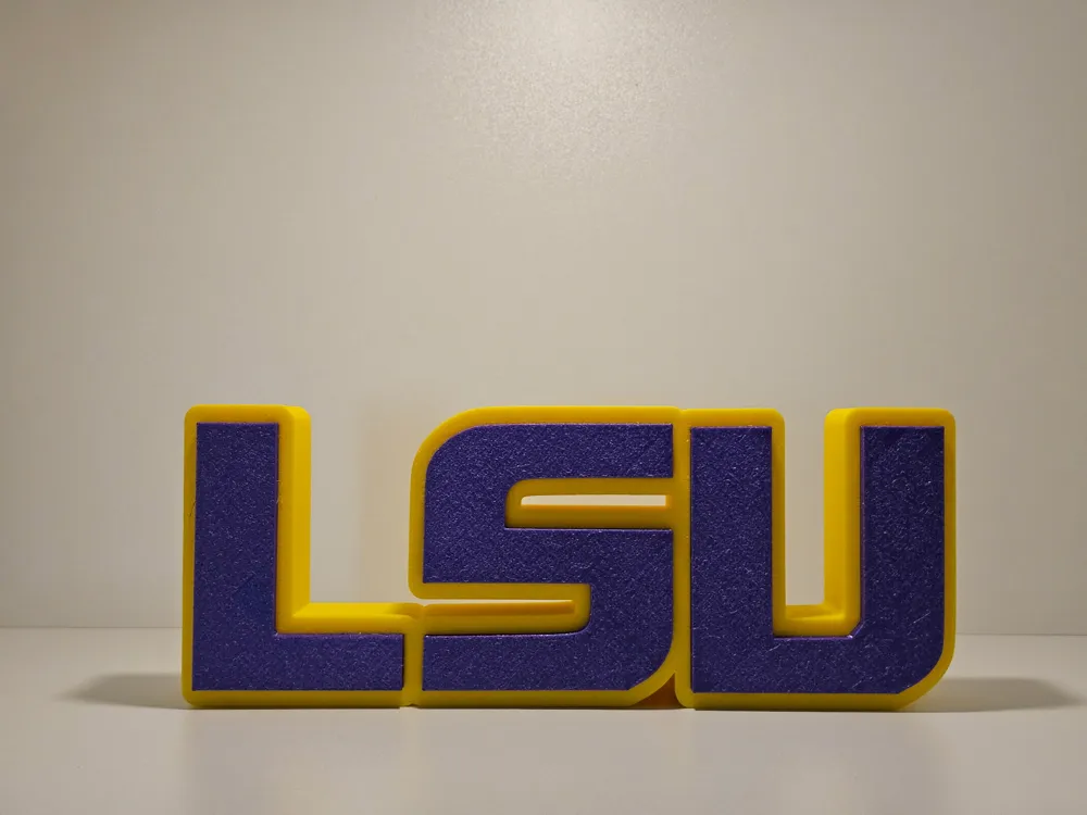 LSU Phone stand - Free 3D Print Model - MakerWorld