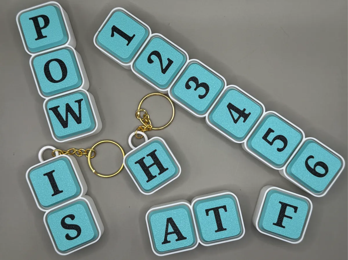 Letter and number chain fidget clickers & keychain - Free 3D Print ...