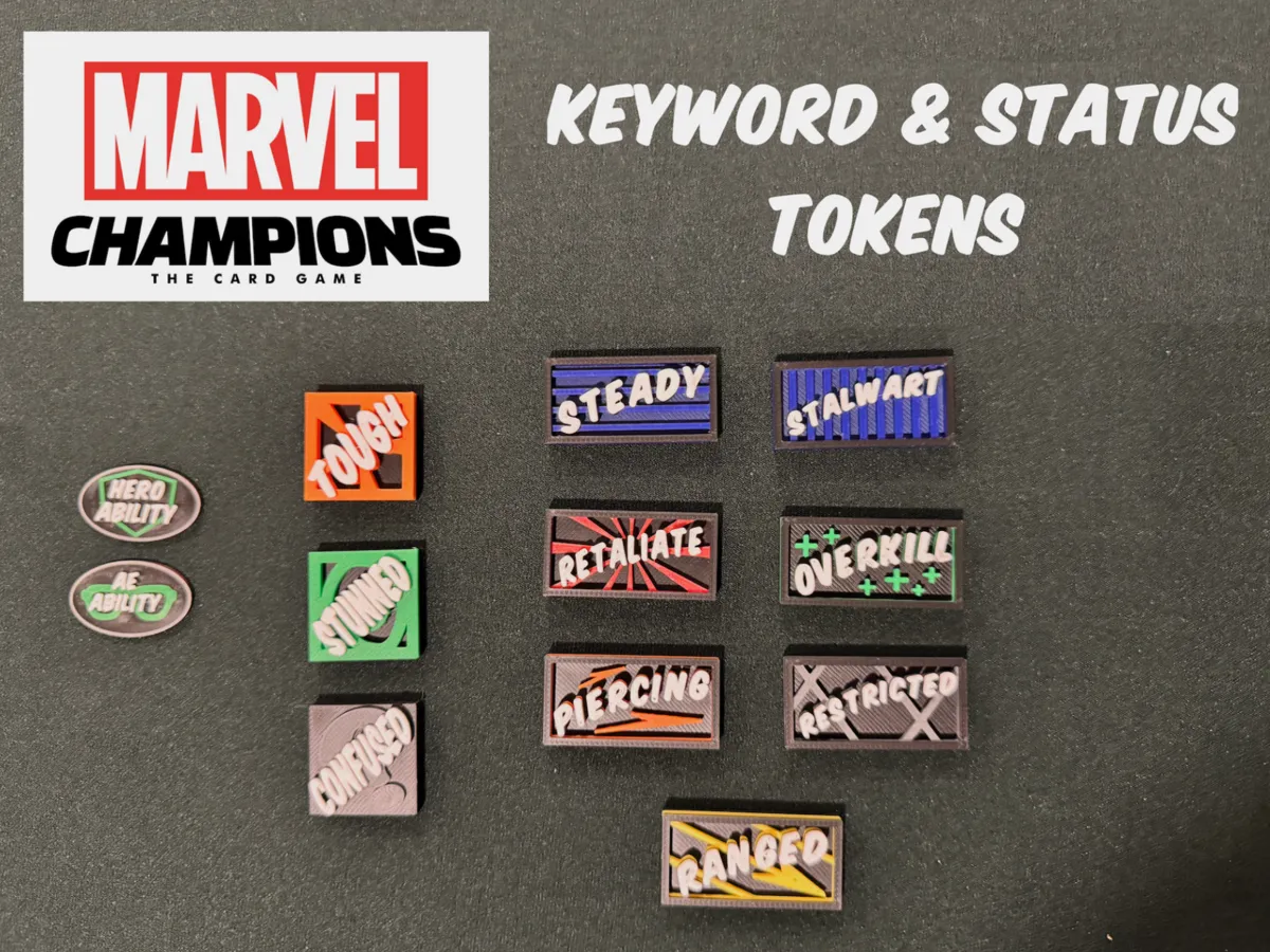 Marvel Champions Keyword and Status Tokens (Set 1) - Free 3D Print ...