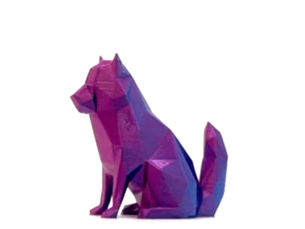Low poly sitting husky dog - Free 3D Print Model - MakerWorld