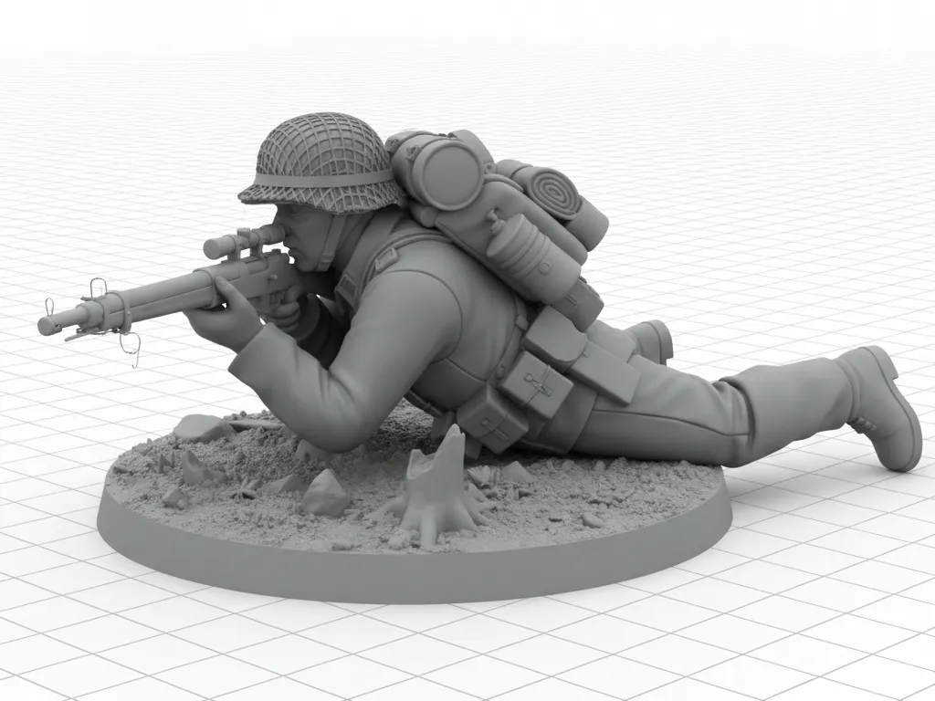 WW2 Tabletop Wargame Mini - Prone Soldier - Free 3D Print Model ...