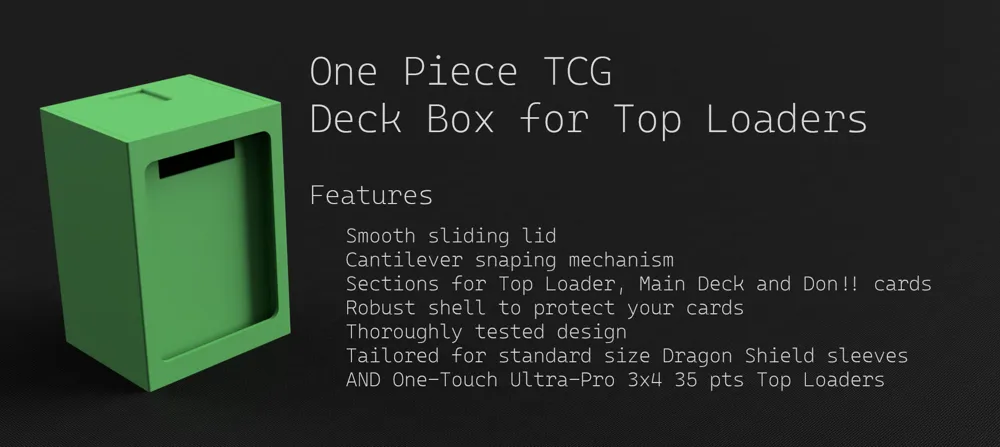 Boîte de Deck One Piece TCG pour Top Loaders - Modèle d'Impression 3D ...