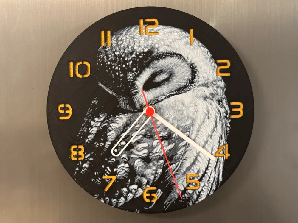 wall / desk clock sleeping owl by cP3D - MakerWorld