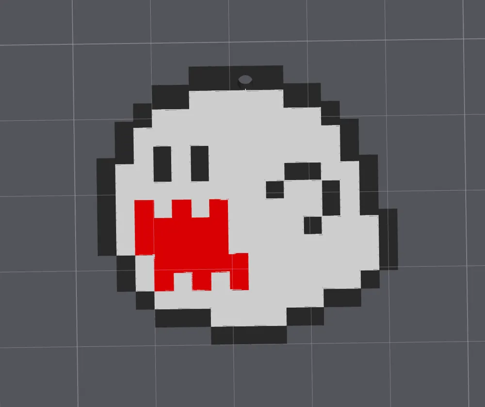 Mario Boo Ghost Pixel Art Key Ring by Gary Riches - MakerWorld