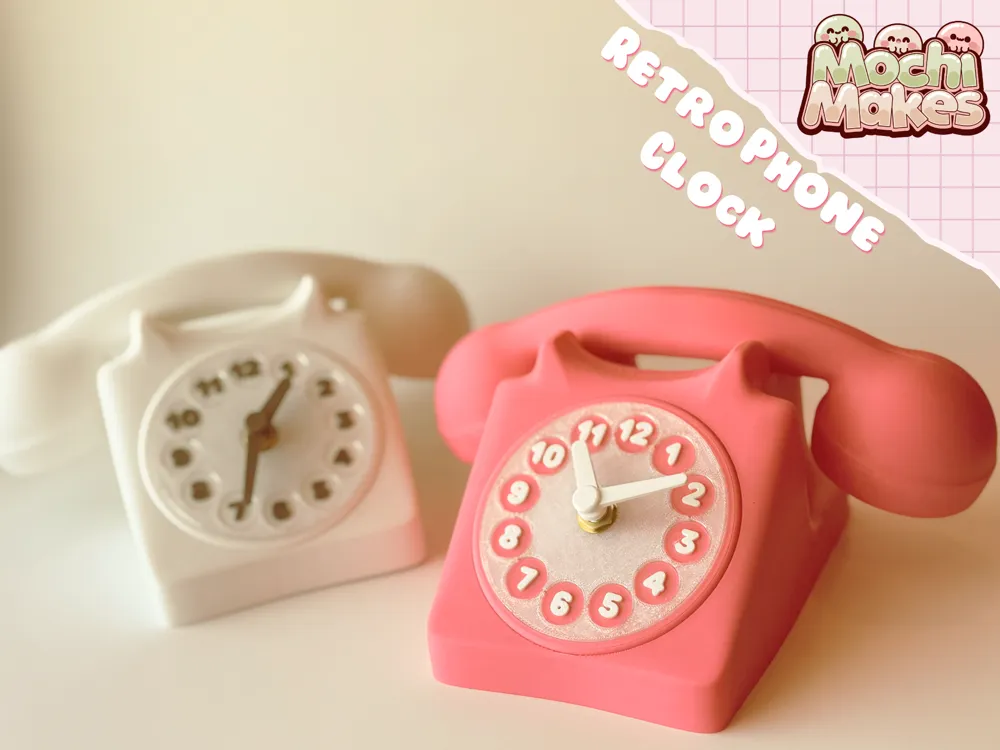 Retro Phone Shaped Clock - Free 3D Print Model - MakerWorld