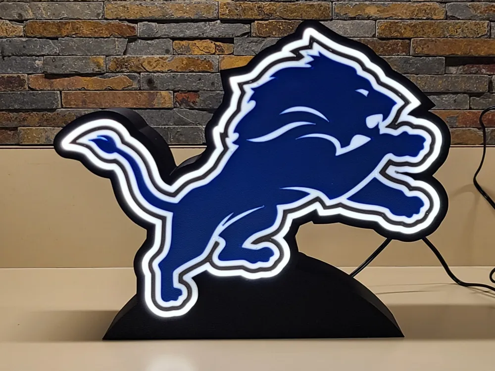 Detroit Lions Light Box by ABC3DPRINTS - MakerWorld