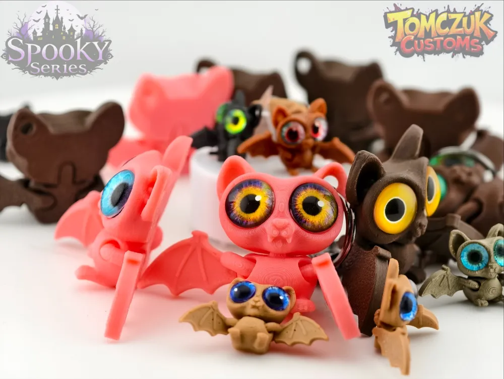 Cute Bat Keychain! It's articulated! - Free 3D Print Model - MakerWorld