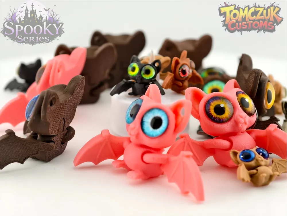 Cute Bat Keychain! It's articulated! - Free 3D Print Model - MakerWorld