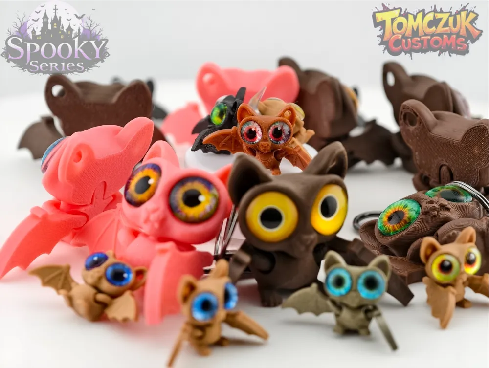 Cute Bat Keychain! It's articulated! - Free 3D Print Model - MakerWorld