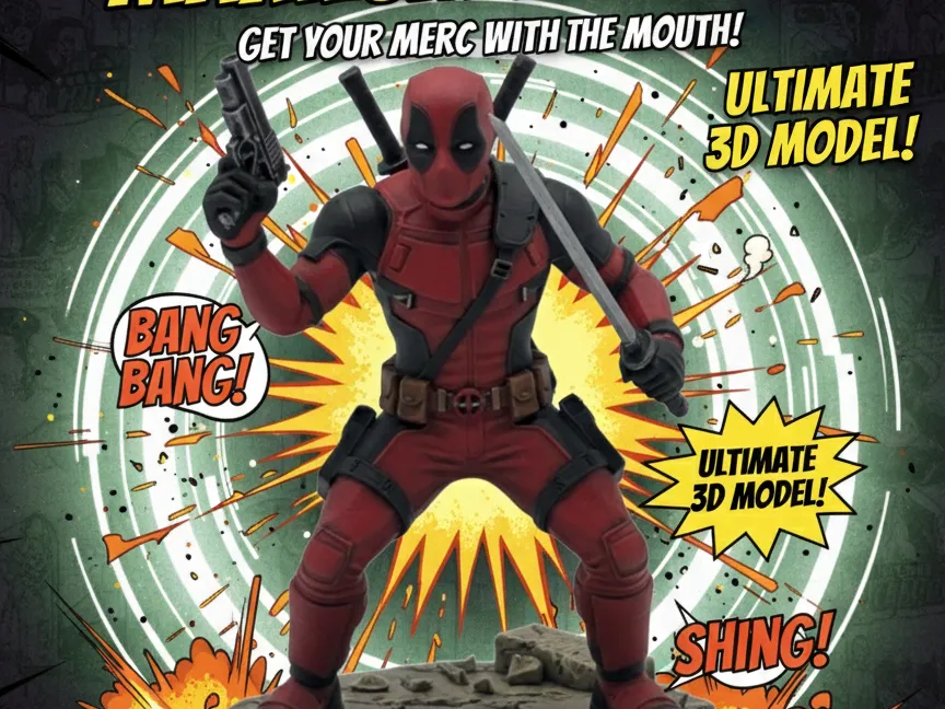 Deadpool: Merc with a Mouth 3D Model! - Free 3D Print Model - MakerWorld