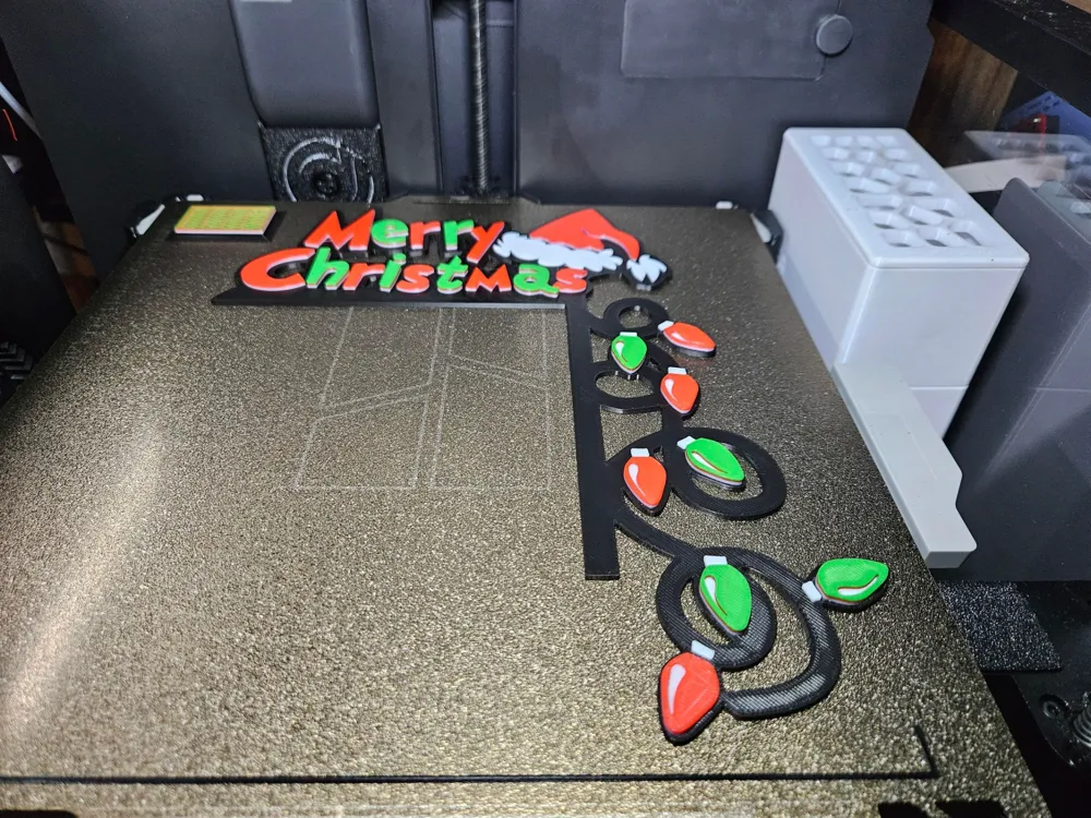 Merry Christmas Lights Door Corner Topper by Ocular Dynamic MakerWorld: Download Free 3D Models