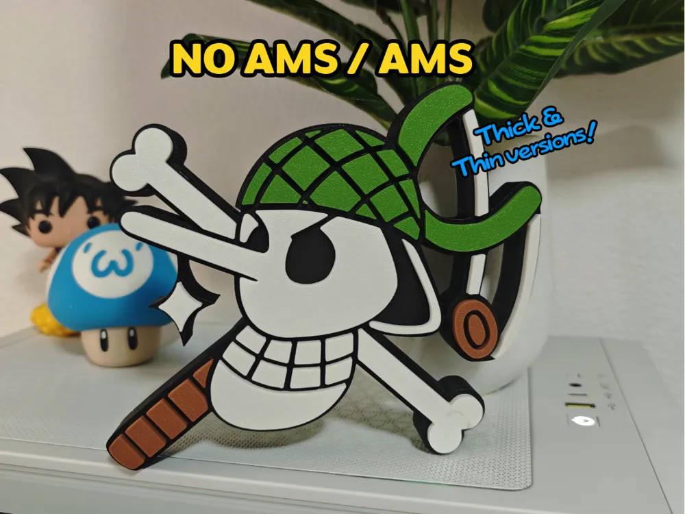 One Piece Ussop Skull Jolly Roger (NO AMS/AMS) - Free 3D Print Model ...