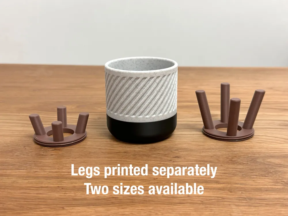 Modern Spiral Planter with Legs - Free 3D Print Model - MakerWorld
