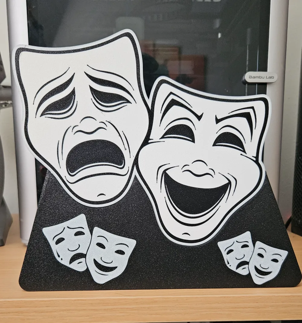 Theater Faces Lightbox by Houdini Prints - MakerWorld