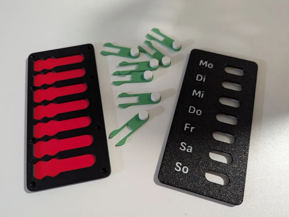 Weekday Checklist with Haptic Switches - Free 3D Print Model - MakerWorld