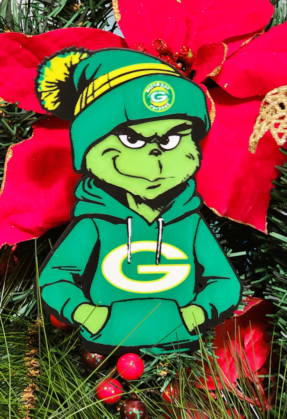 Grinch Packers Ornament - Free 3D Print Model - MakerWorld