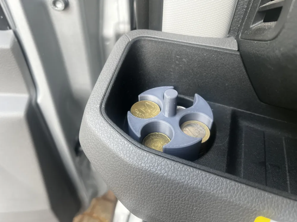 Coin Dispenser Cupholder EUR / SFR - Free 3D Print Model - MakerWorld