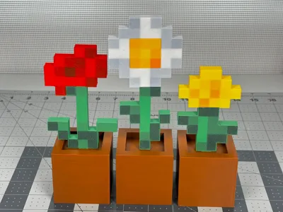 Minecraft Flowers Flat by create3d.co MakerWorld: Download Free 3D Models