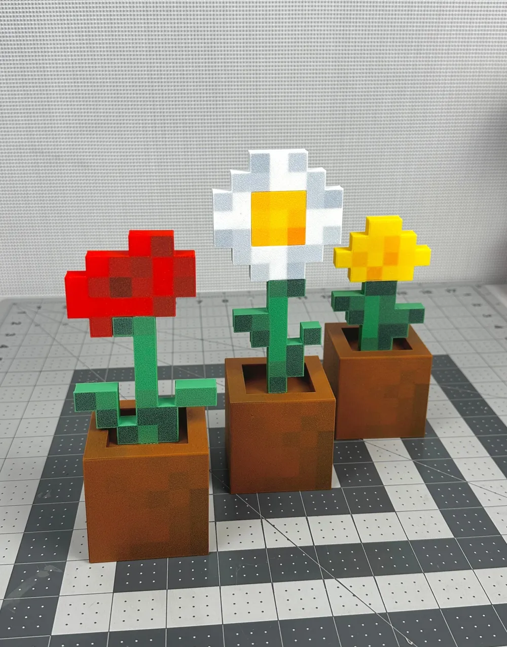 Minecraft Flowers Flat by create3d.co MakerWorld: Download Free 3D Models