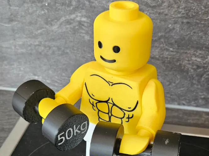 Brick Man Bodybuilder 20cm by da_max MakerWorld: Download Free 3D Models