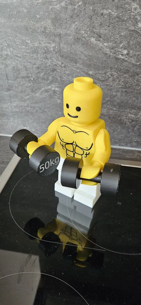 Brick Man Bodybuilder 20cm by da_max MakerWorld: Download Free 3D Models