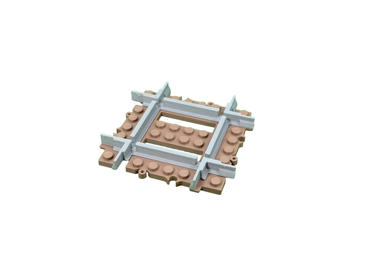 Ville de Briques - traversée de rails de train courte 90° V3 - Modèle d ...