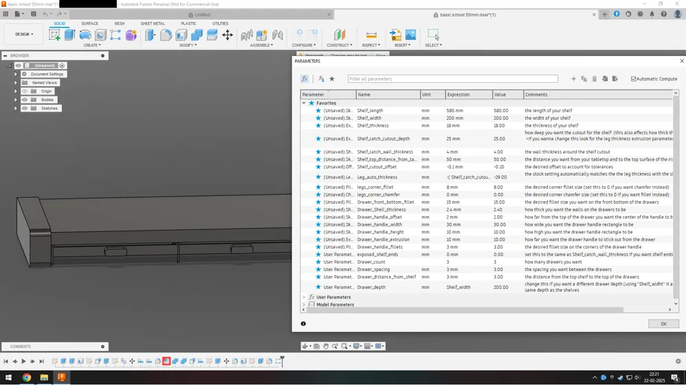 Parametric Monitor Riser & optional auto drawers by stefanjensen3 ...