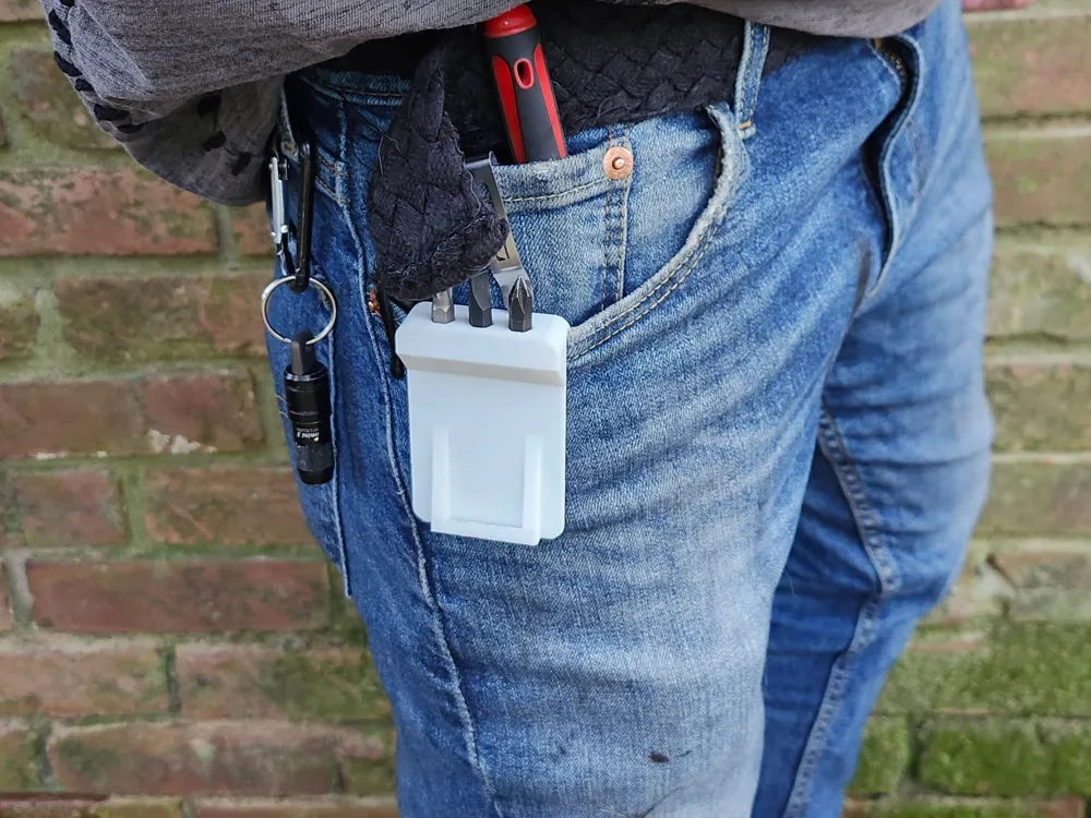 Impact Driver And Magnetic Bit Pocket Holder - Free 3D Print Model ...