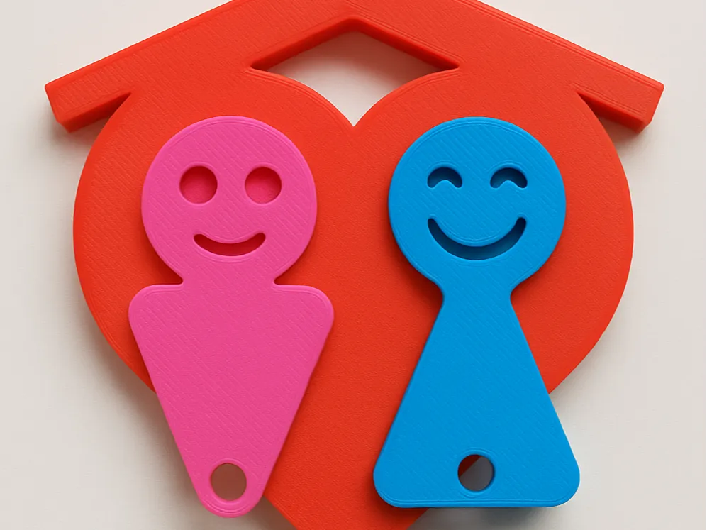 Heart House Couple Keychain – Easy 3D Print by neverland forge ...
