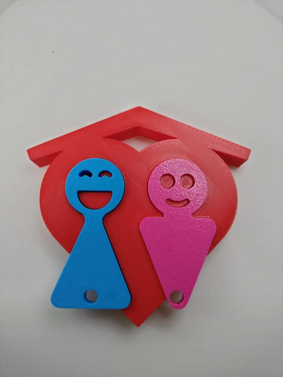 Heart House Couple Keychain – Easy 3D Print by neverland forge MakerWorld: Download Free 3D Models