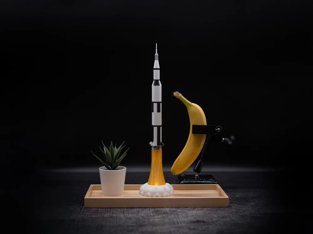NASA Saturn V - Moon Rocket Lamp (no AMS needed) - Free 3D Print Model ...