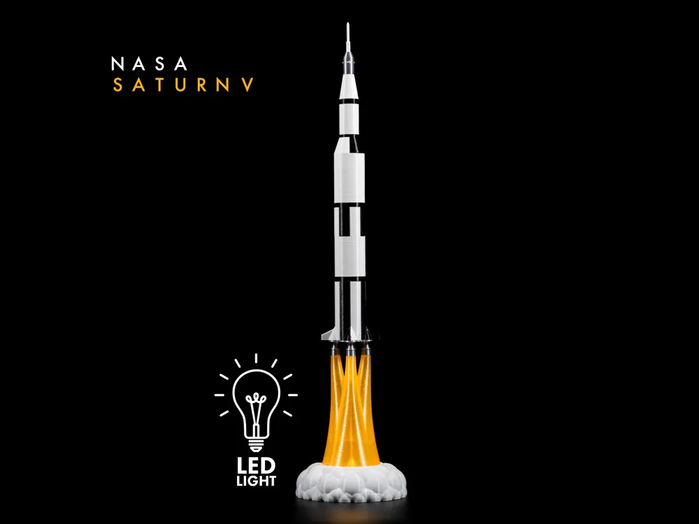 NASA Saturn V - Moon Rocket Lamp (no AMS needed) by AdrianS MakerWorld ...