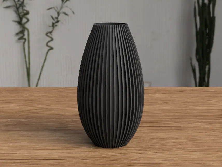 Modern Vase ribbed - Free 3D Print Model - MakerWorld