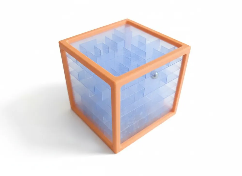 3d Maze Cube - Translucent Puzzle - Free 3D Print Model - MakerWorld