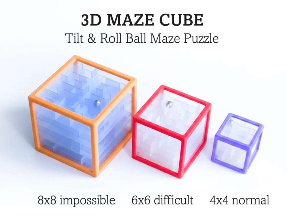 3d Maze Cube - Translucent Puzzle - Free 3D Print Model - MakerWorld
