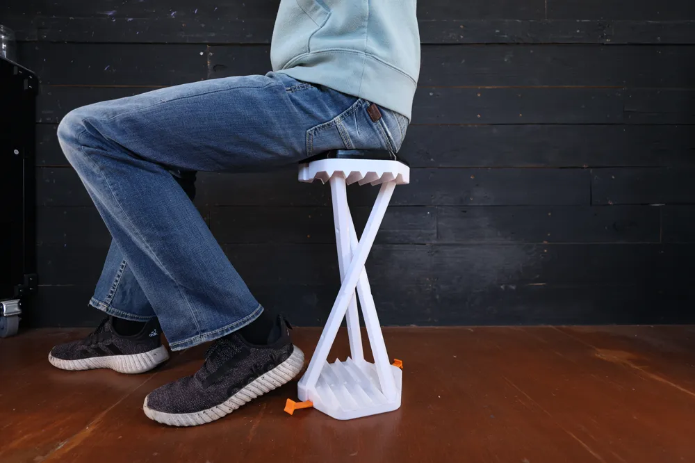 Compact Collapsible Camping Stool - Free 3D Print Model - MakerWorld