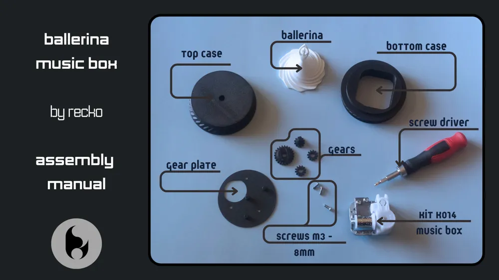 Ballerina Music Box - Kit-K014 - Free 3D Print Model - MakerWorld