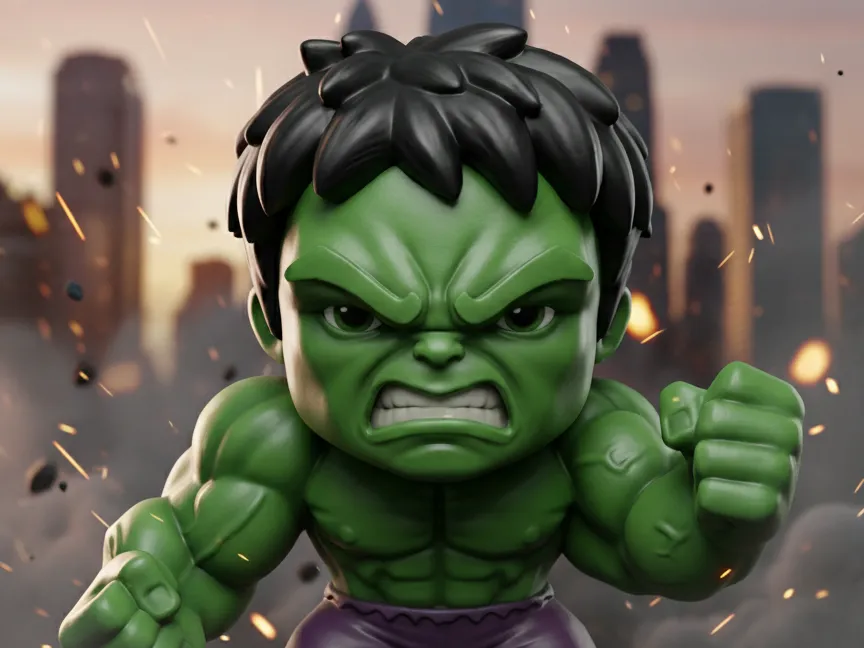 Hulk Chibi - The Pocket Fury! - NO AMS - Free 3D Print Model - MakerWorld