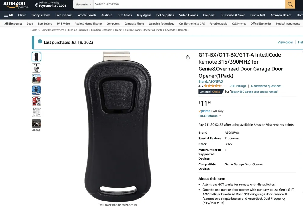 Compact Garage Door Opener for Tesla Model 3 & Y by wesyarber ...