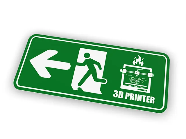 3D Printer Emergency Sign - Left Side Arrow Left - Free 3D Print Model ...