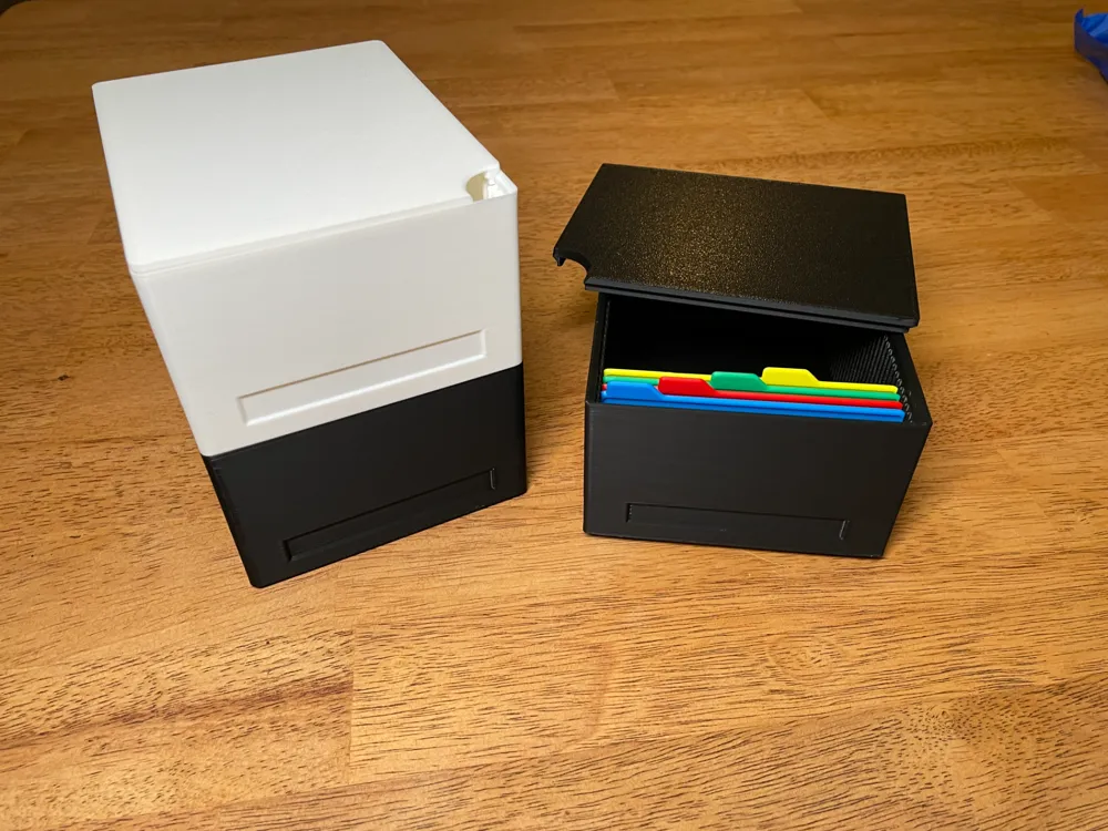 Stackable desk storage with tabbed dividers for notes, cards, etc. by ...