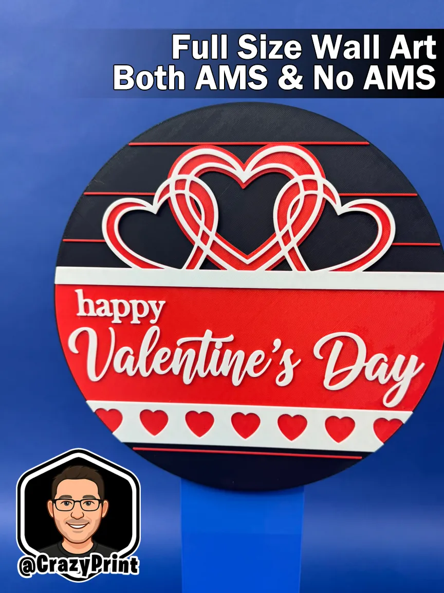 Romantic Wall Art - Happy Valentine's Day! No AMS - Free 3D Print Model ...