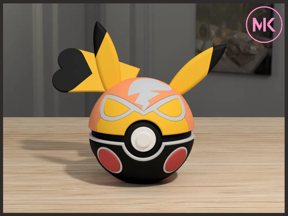 Pokéball - Pikachu Wrestler Edition - Free 3D Print Model - MakerWorld
